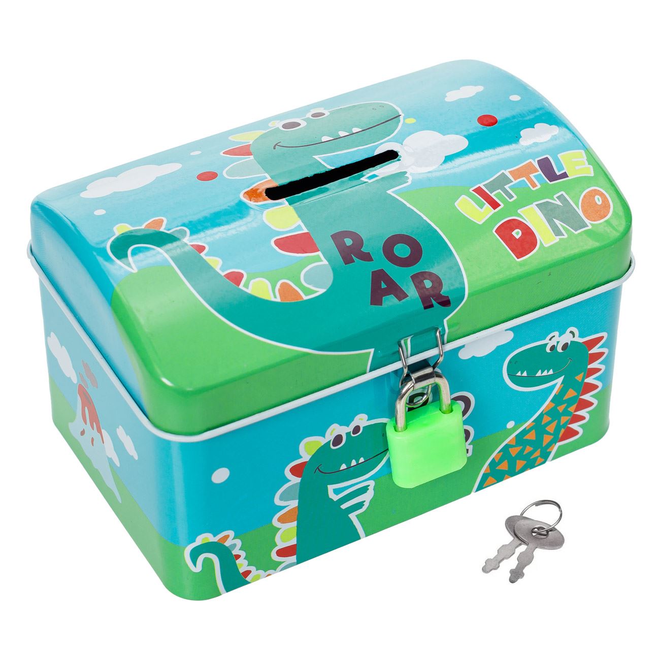 Pusculita metalica pentru copii Shopiens® cu lacat, in forma de ...