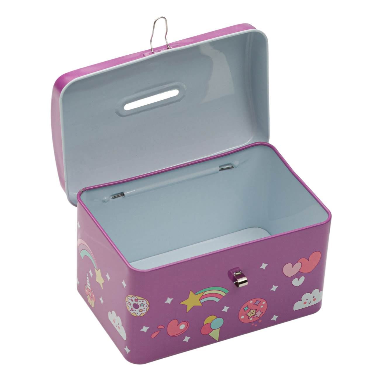 Pusculita metalica pentru copii Shopiens® cu lacat, model Unicorn, 12.5 ...