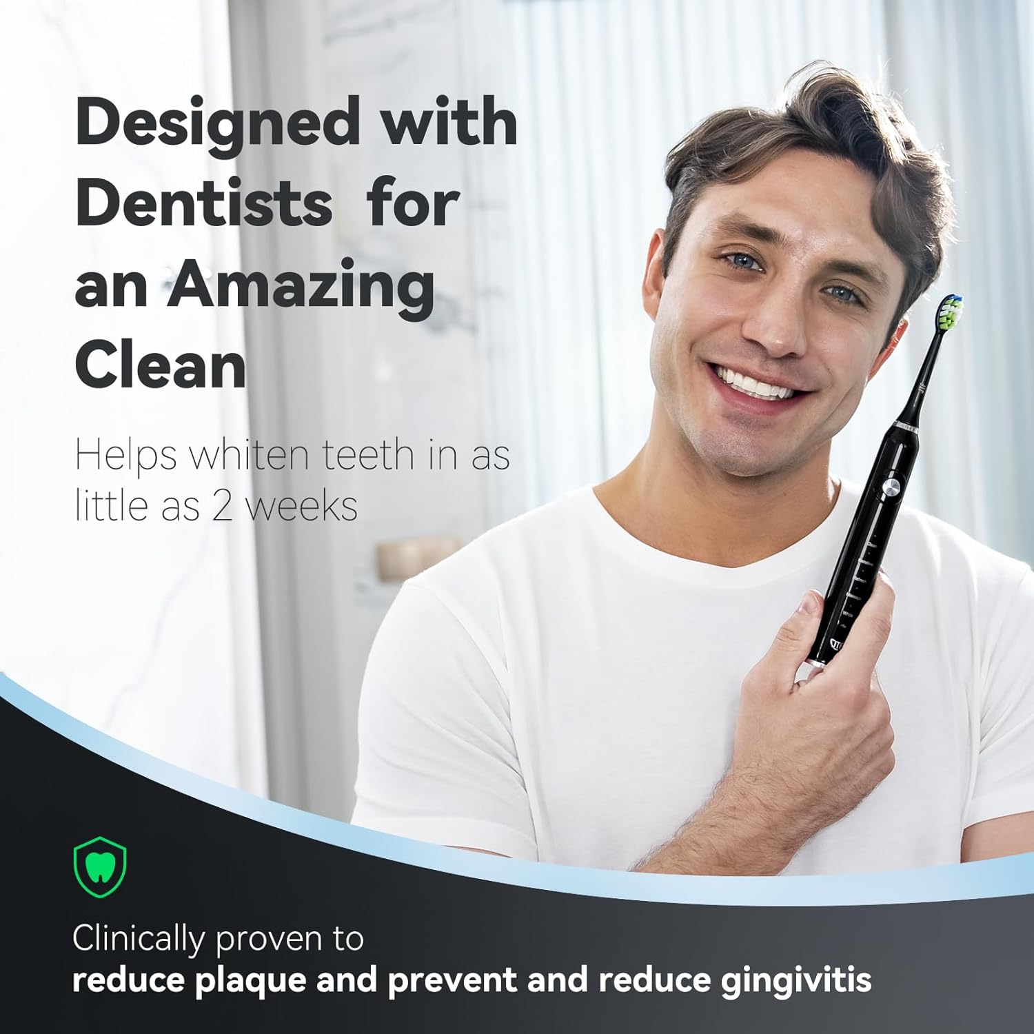 Periuta de dinti electrica POKKO DENT 2, incarcare wireless, adaptor inclus, 5 moduri de lucru ...