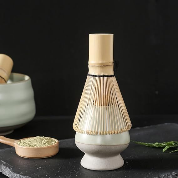 Set de ceai Matcha, Bambus/Ceramica, 7 bucati, Verde - eMAG.ro
