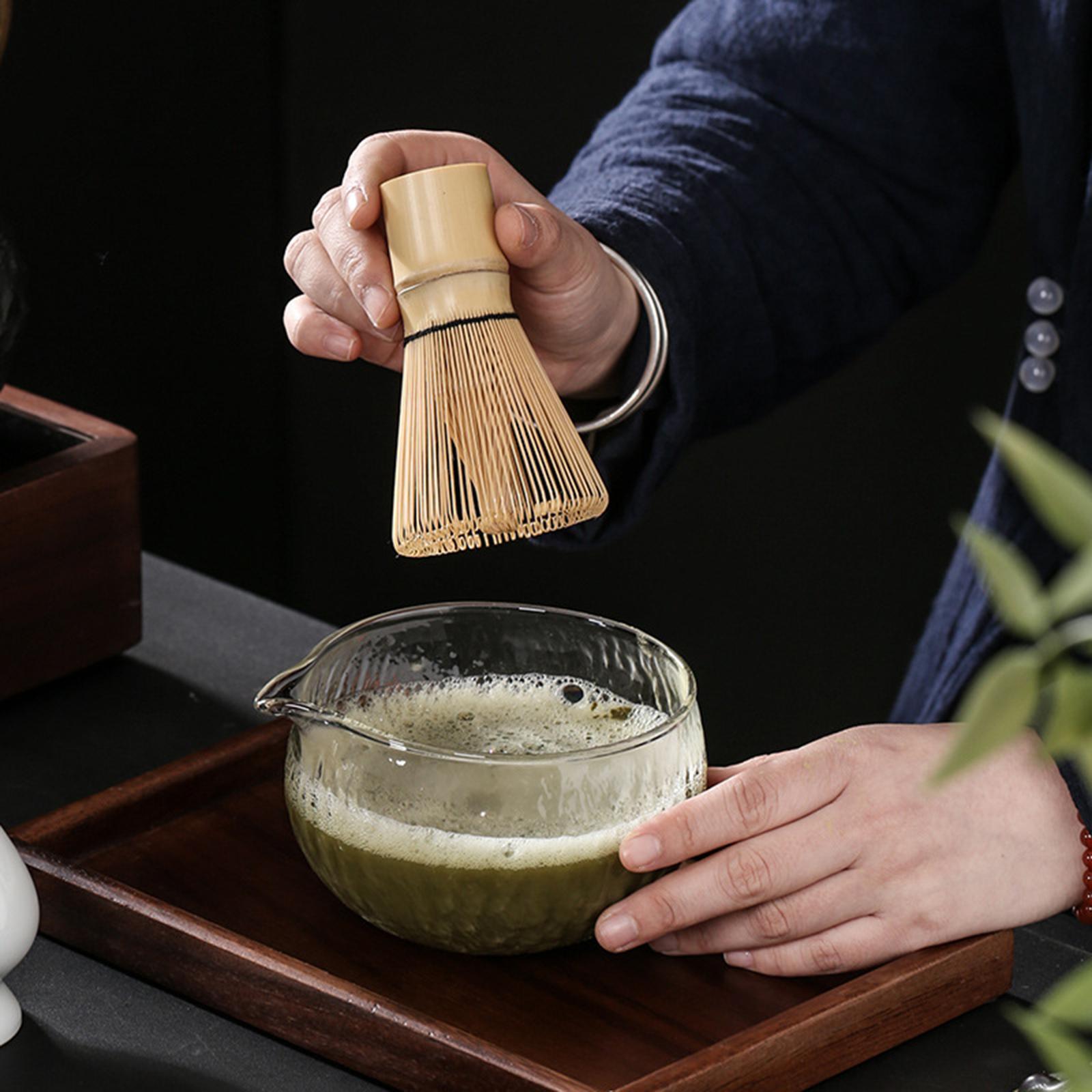 Set de ceai Matcha, Sticla/Bambus, Alb/Natural - eMAG.ro