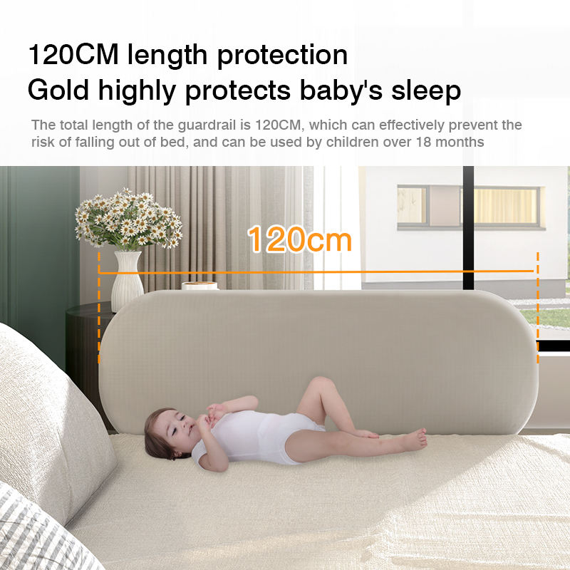 Bariera protectie pat copii, WALALLA, Otel/Plastic/Textil/Spuma EVA ...