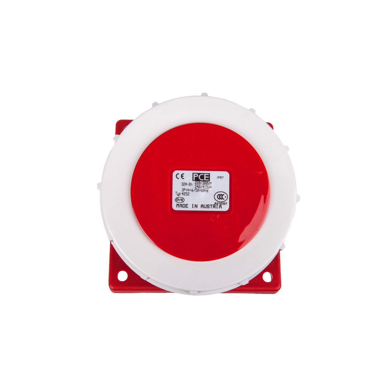 Priza panou inclinata. PCE, 32A, 5P, 400V, /80x97, Rosu, IP67 - eMAG.ro