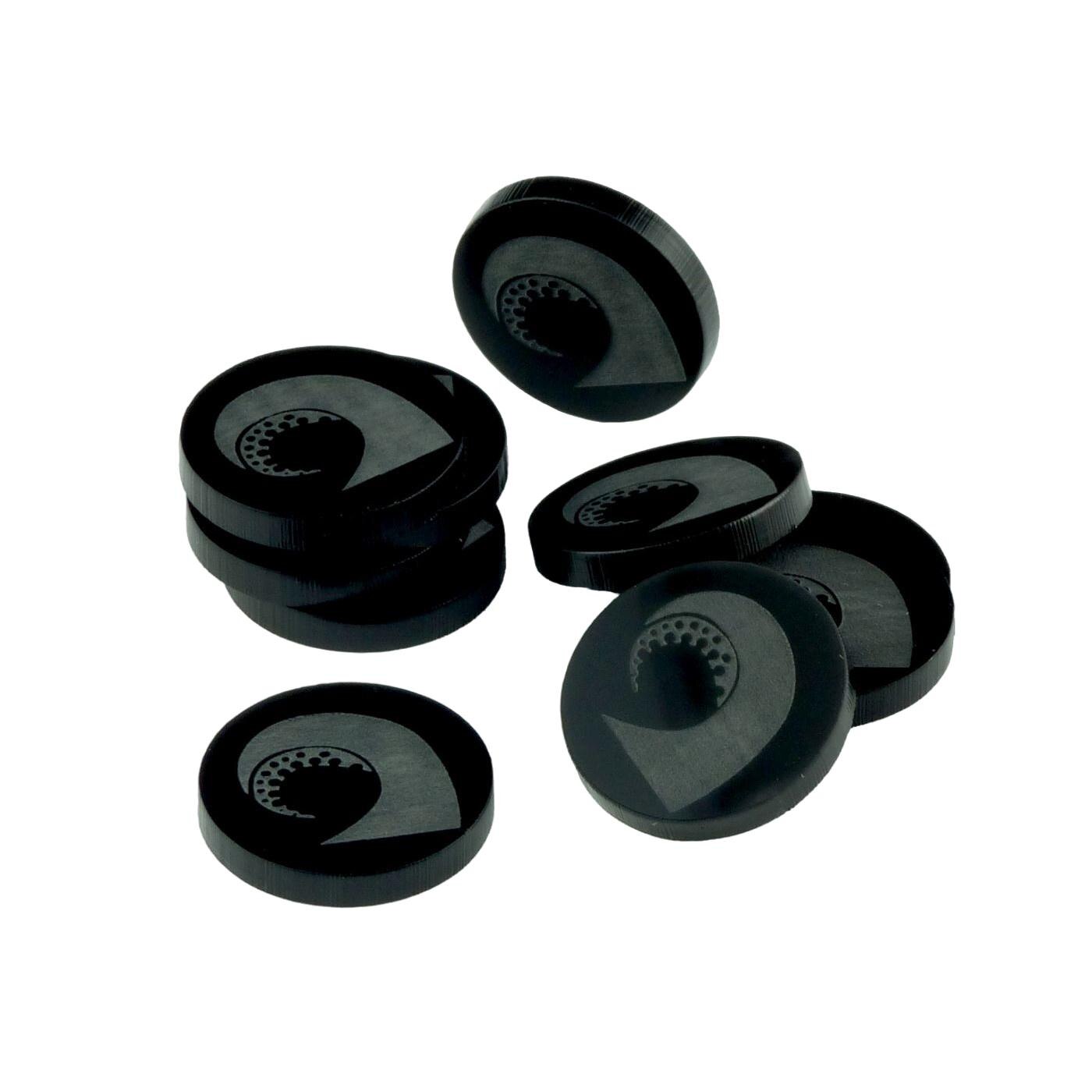 Set 10 jetoane, CRAFTERS, 22x 3 mm, Sticla acrilica, Negru - eMAG.ro