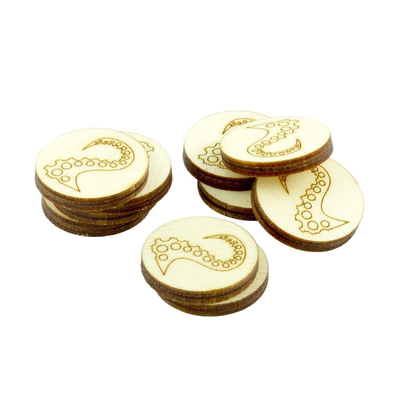Set 10 jetoane, CRAFTERS, Lemn, 22x3 mm - eMAG.ro