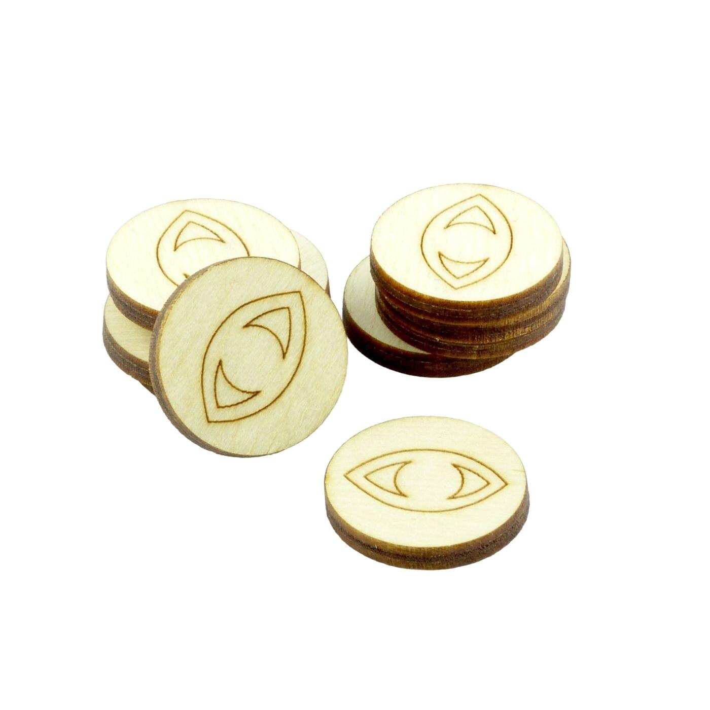 Set 10 jetoane, CRAFTERS, Lemn, 22x3 mm - eMAG.ro