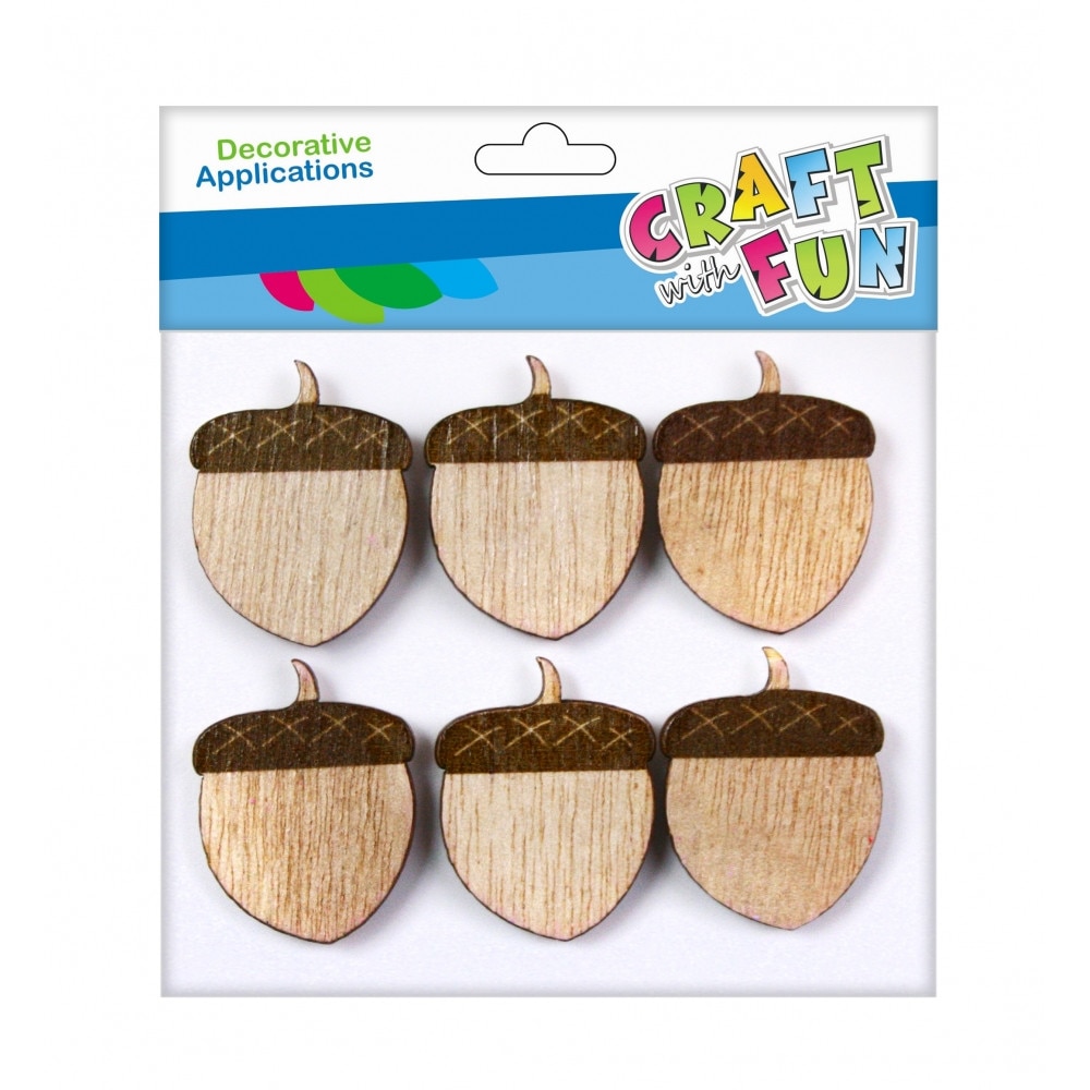 Set 6 ghinde autoadezive, Craft WIth Fun, Lemn, Maro/Bej - eMAG.ro