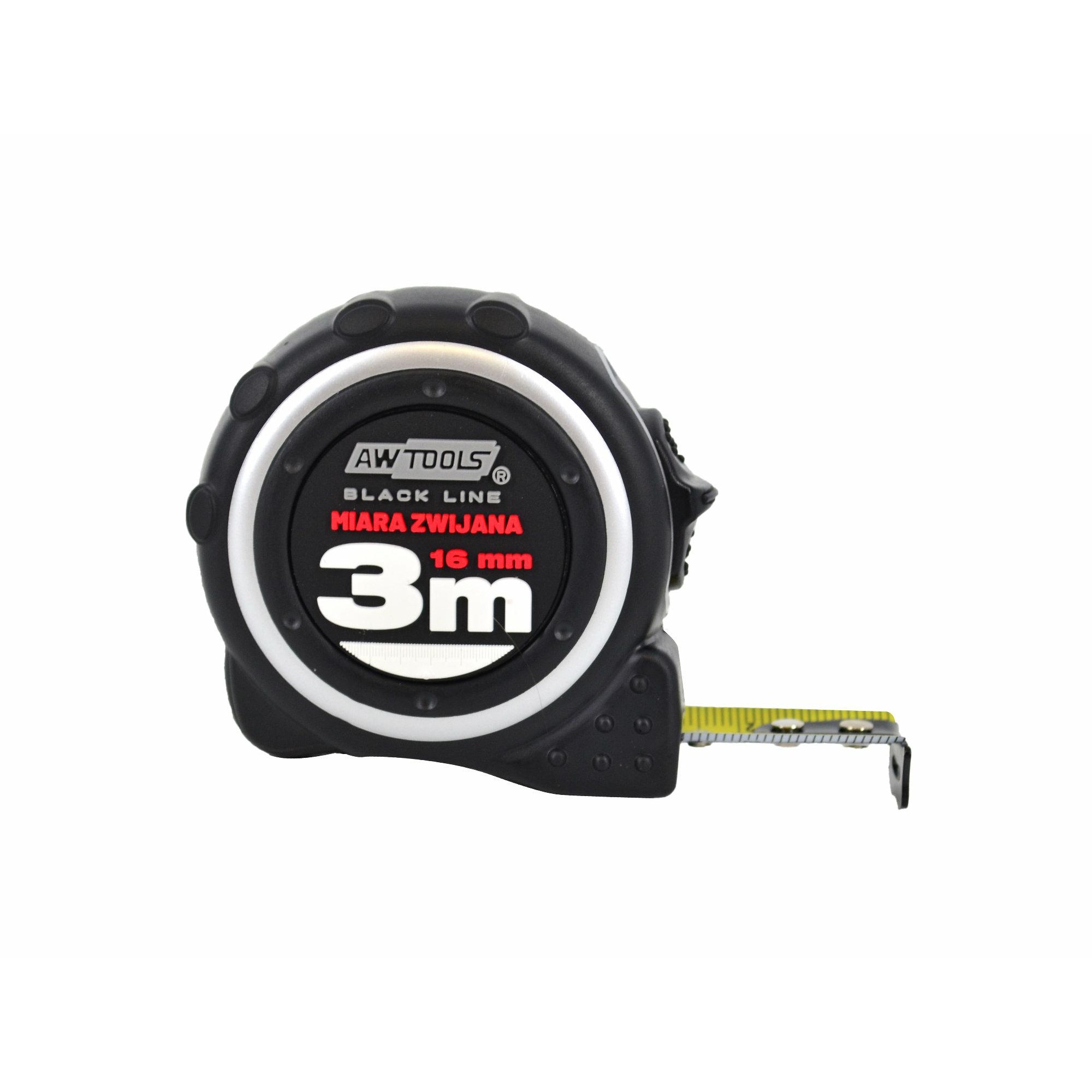 Ruleta de masurat, AwTools, ABS/Otel, 3 m, Negru/Galben - eMAG.ro