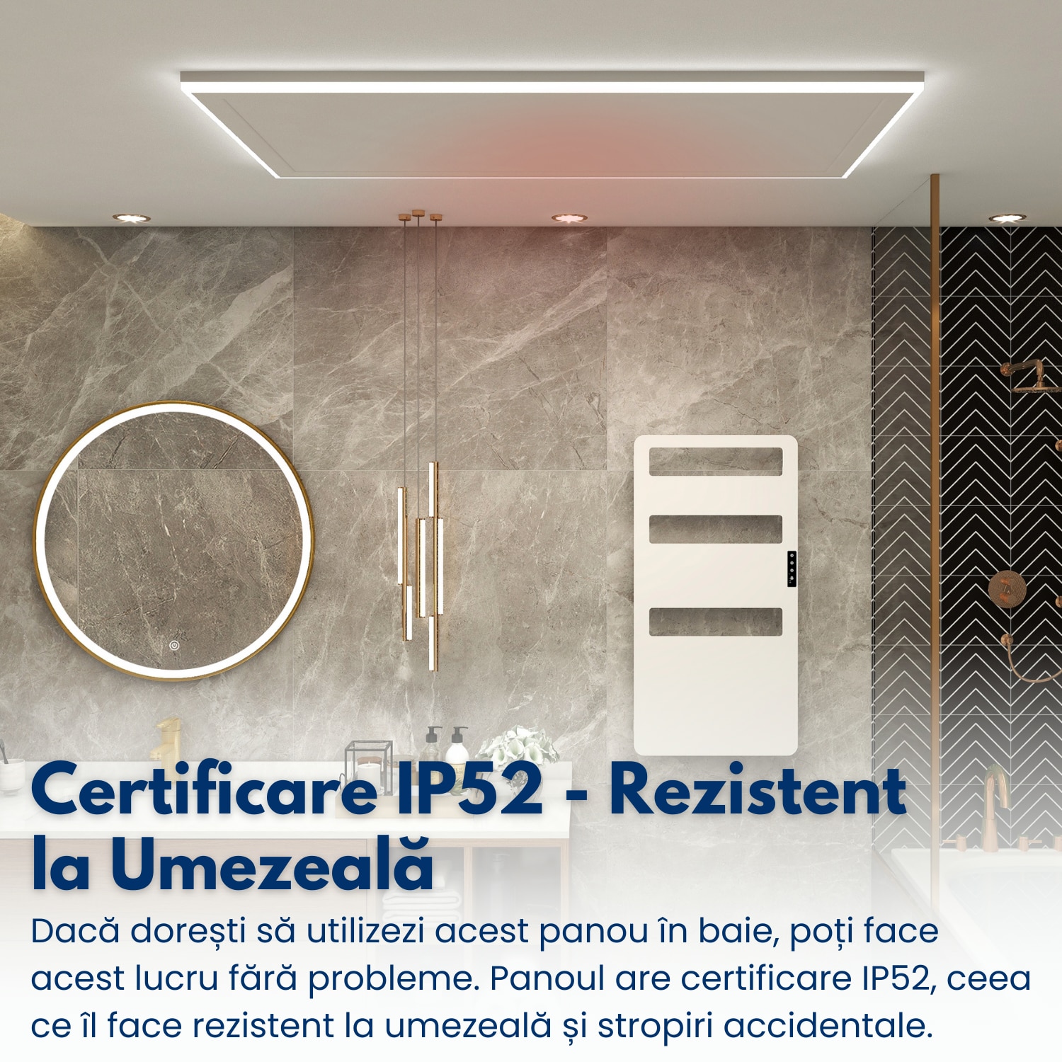 Panou radiant infrarosu cu iluminare 2 in 1 - Novosun Led 660W - eMAG.ro