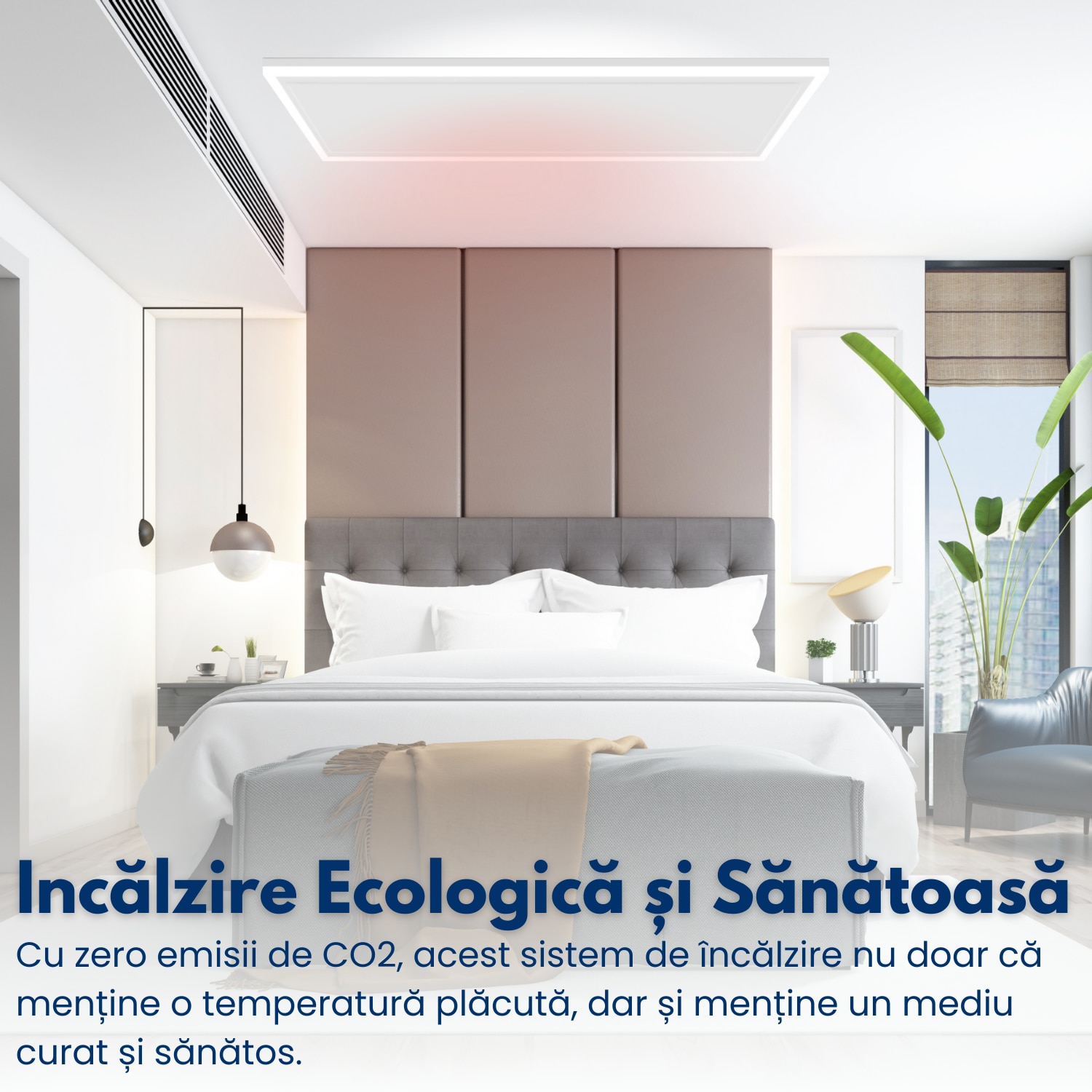 Panou radiant infrarosu cu iluminare 2 in 1 - Novosun Led 800W - eMAG.ro