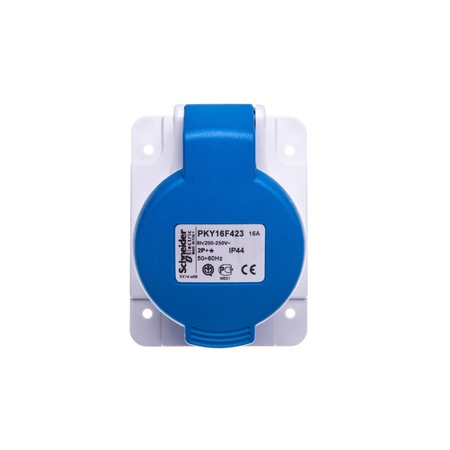 Priza industriala trifazica, SCHNEIDER, 3P, 16A, 230V, albastru, IP44 ...
