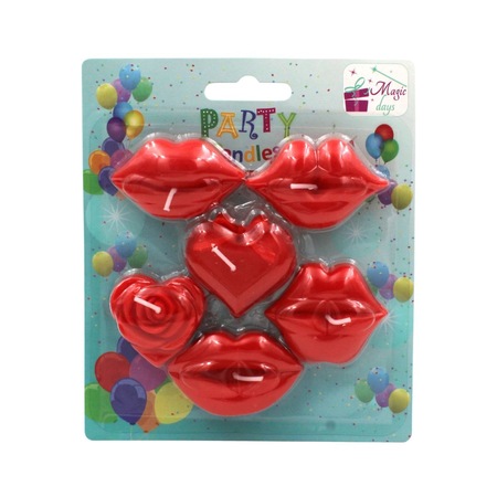 Set 5 lumanari party buze rosii - eMAG.bg