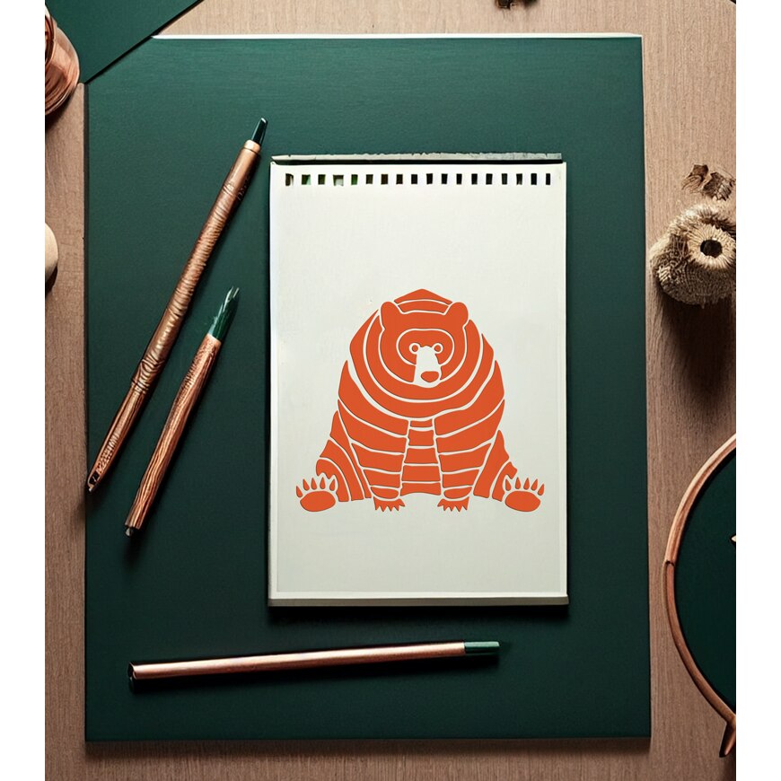 Sablon constructii 3D Line Bear, 50x50cm, reutilizabil, plastic - eMAG.ro