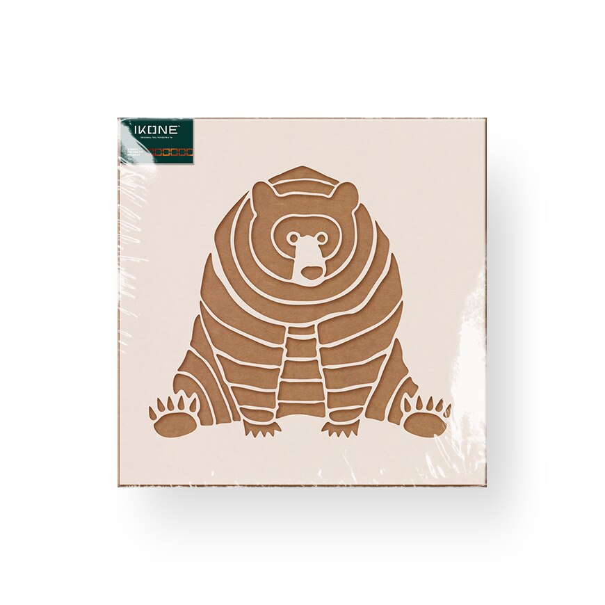 Sablon constructii 3D Line Bear, 50x50cm, reutilizabil, plastic - eMAG.ro