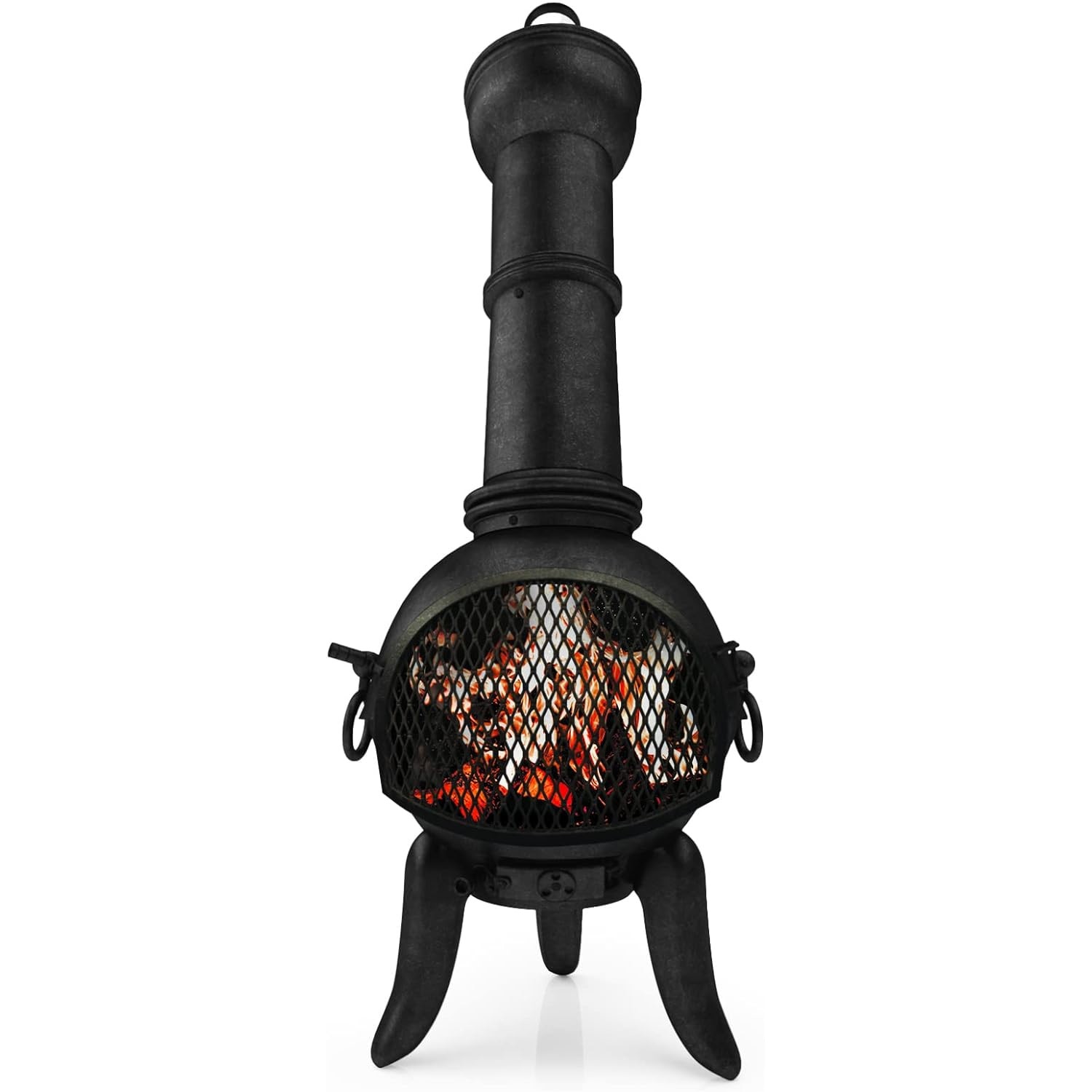 Semineu pentru terasa, gradina, din fonta, design rustic, 32 x 32 x 108 ...