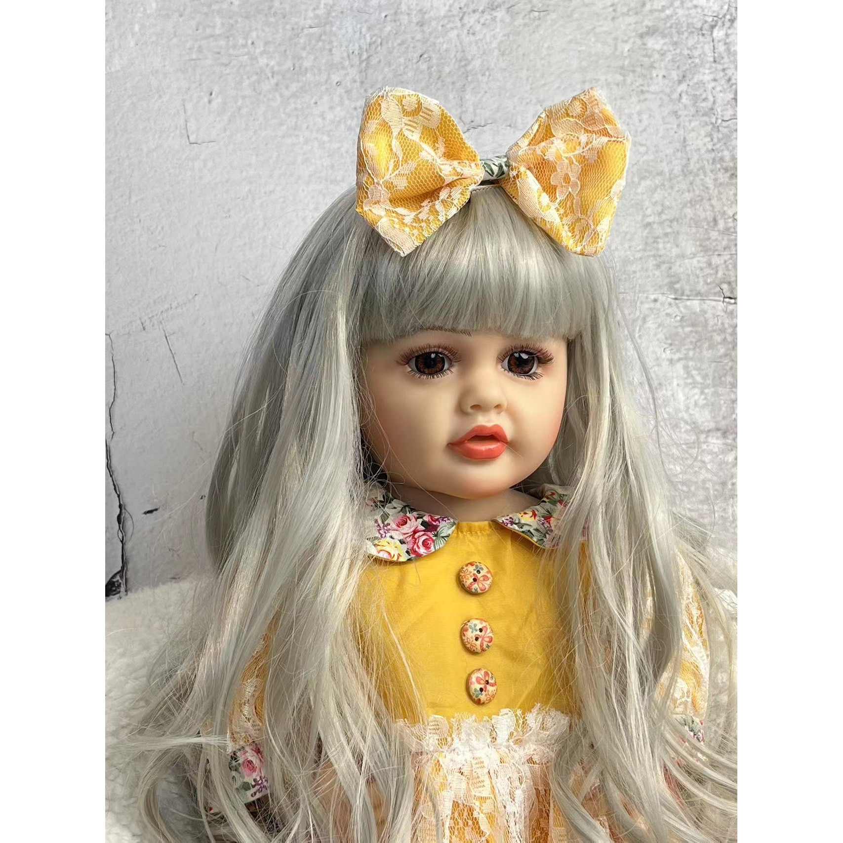 Papusa cu parul lung, MOSMAOO®, inaltime 55 cm, aspect realist, 3 ani+ ...