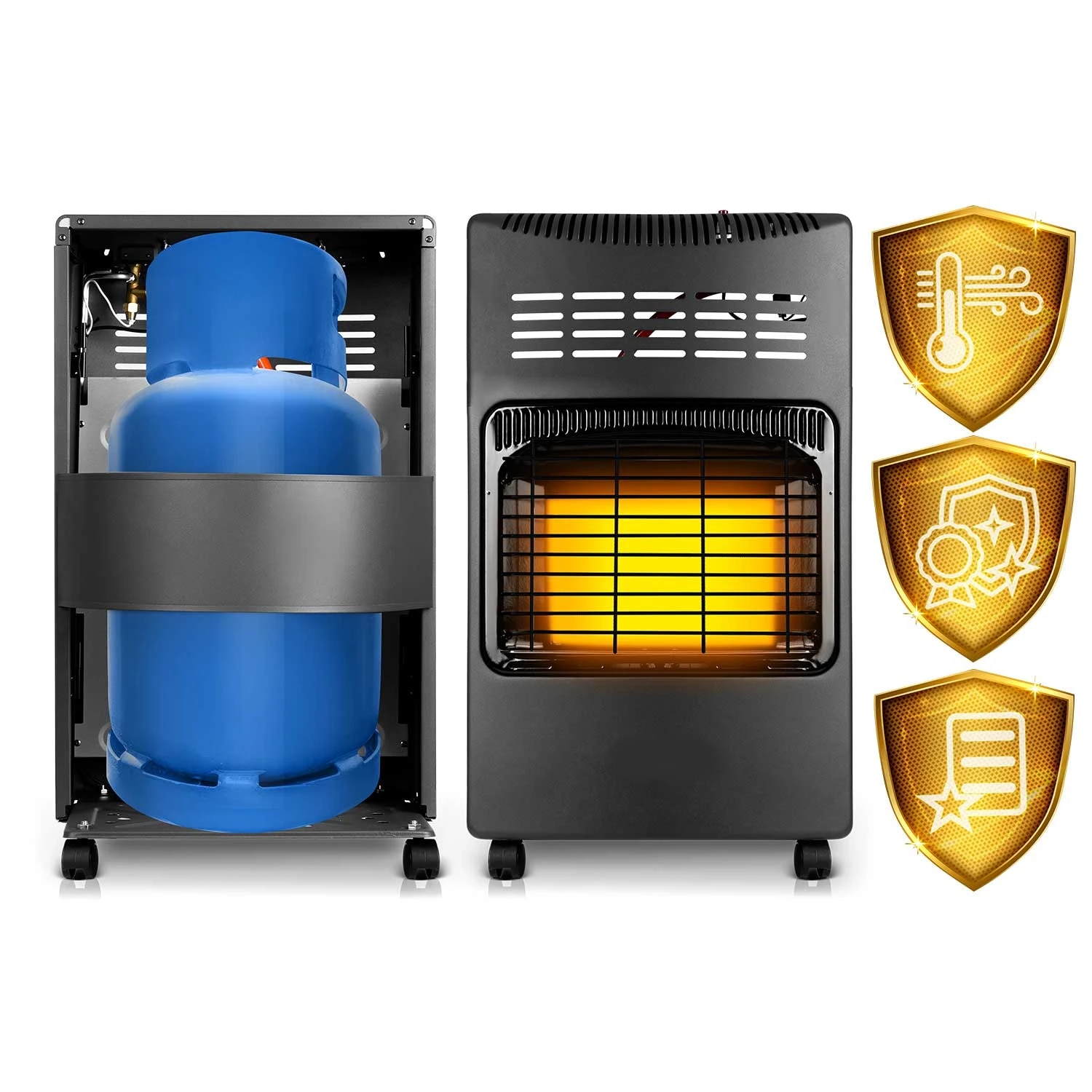 Incalzitor pe gaz, propan butan GPL, portabil DacEnergy©, 4, 2 kW, 3 ...