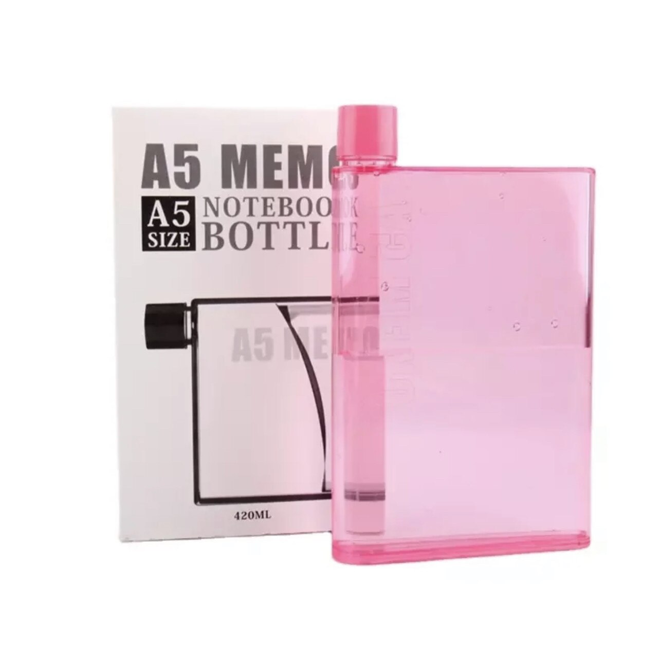 Vizes palack, lapos, A5 típusú, a zacskóba illeszkedő, 420 ml-es rózsaszín - eMAG.hu