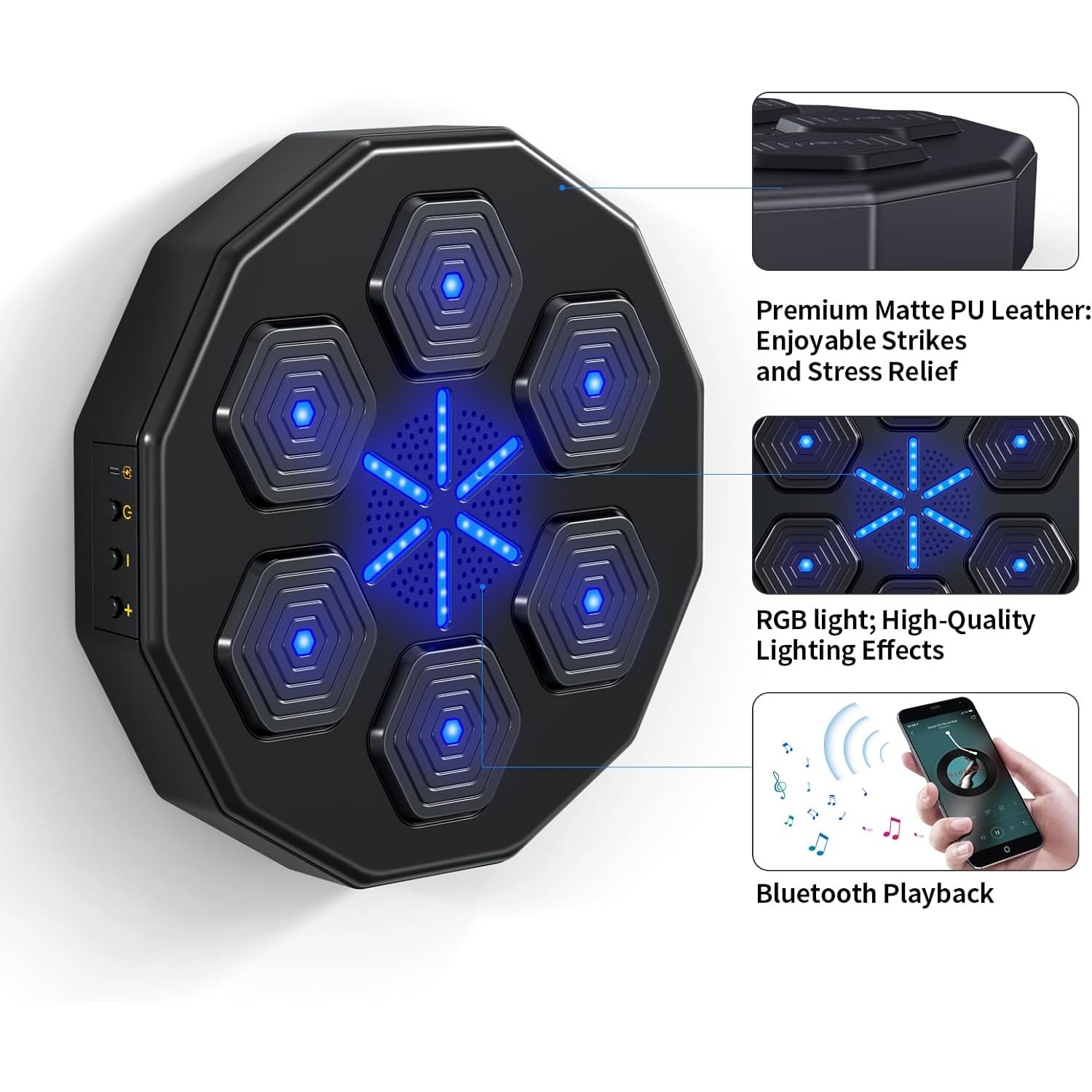 Boxa pentru antrenament box, Poliuretan, Pentru perete, 40x40x7.5cm ...