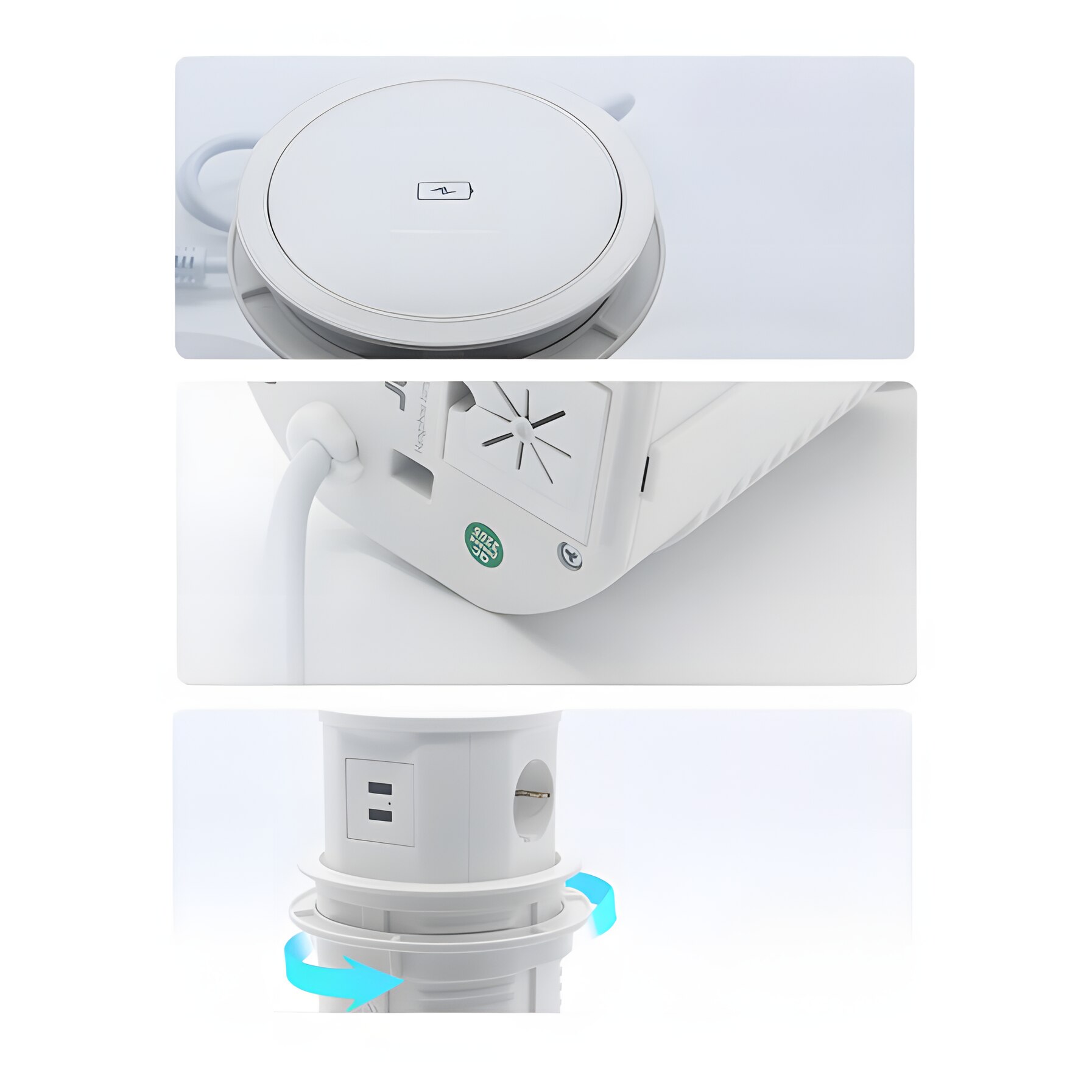 Priza SMART, Premium, Tip elevator, incorporata in blatul de birou sau ...