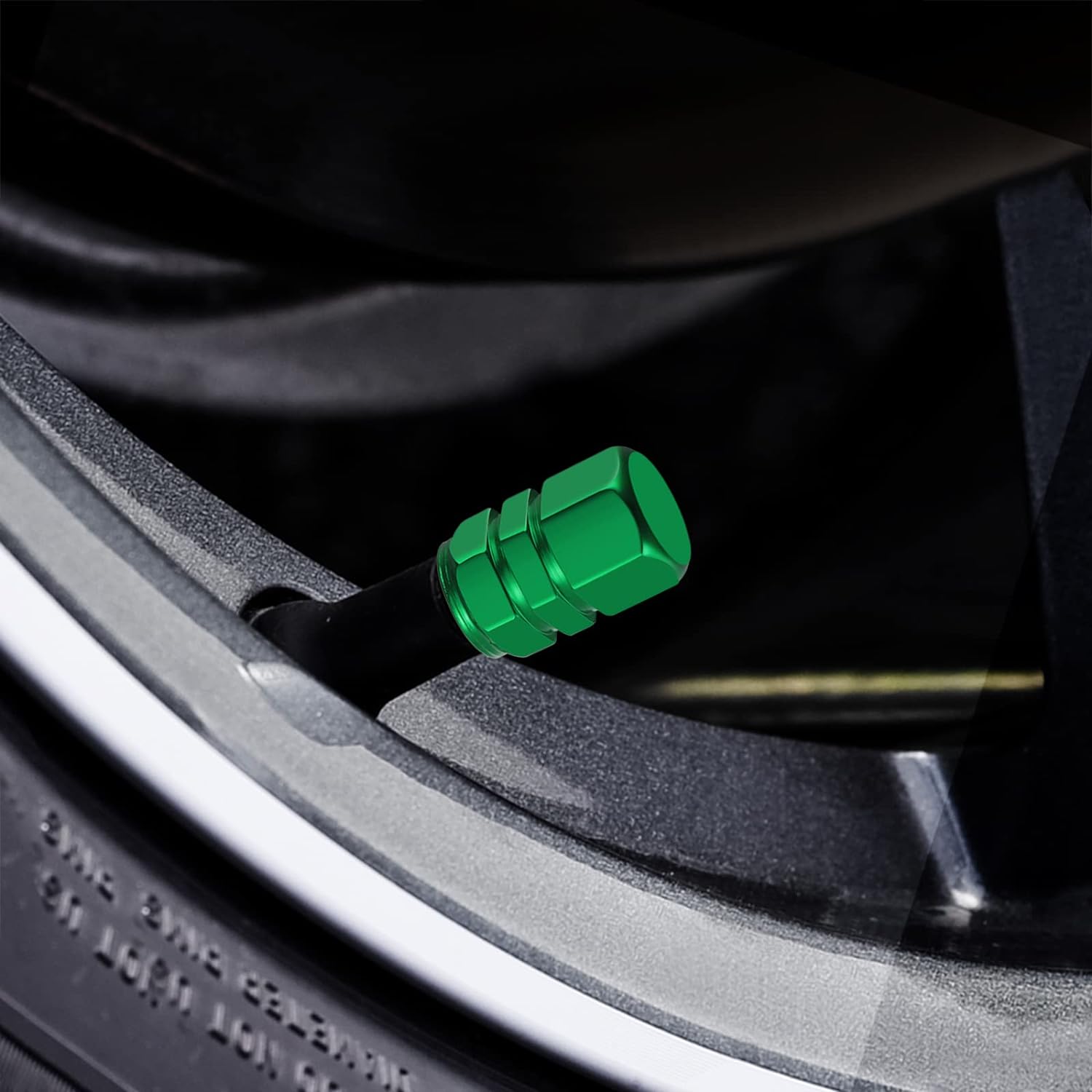 Set 4 capacele pentru ventil auto din aluminiu, verde - eMAG.ro
