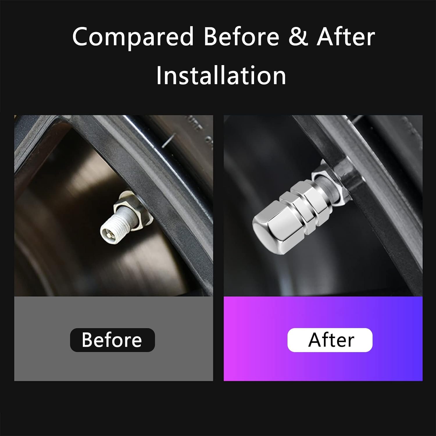 Set 4 capacele pentru ventil auto din aluminiu, argintiu - eMAG.ro