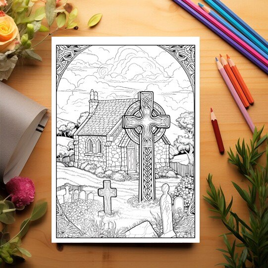 Carte de colorat, 50 de ilustratii, Cruci - Volumul II, 106 pagini ...