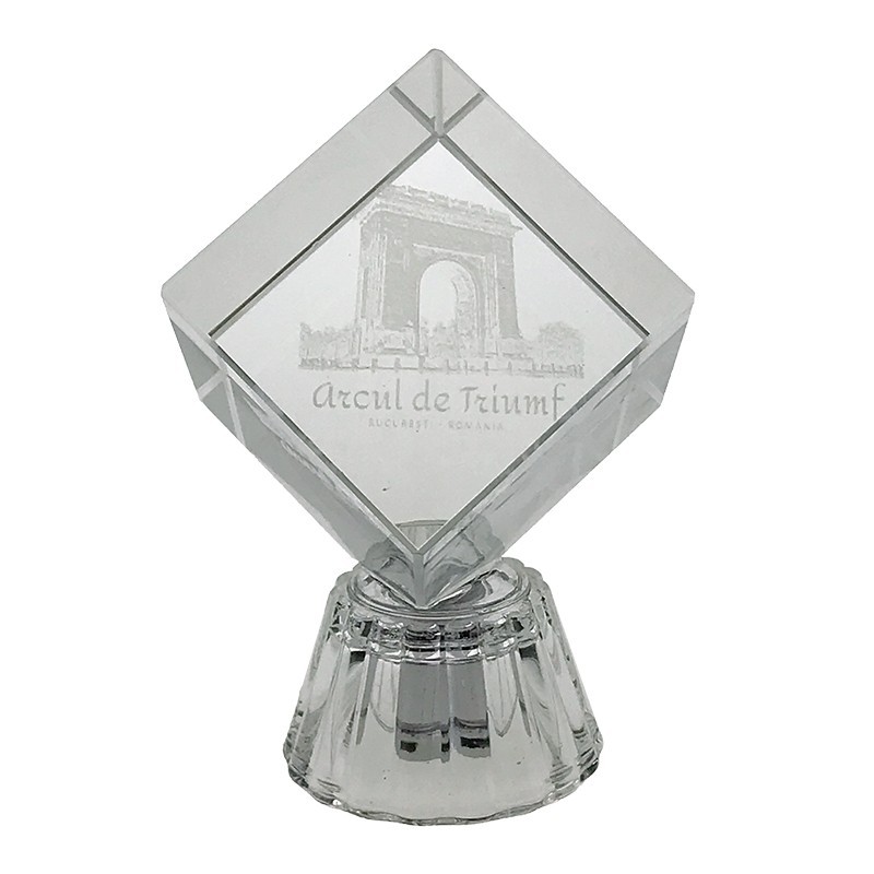 Cub din sticla cu led, Arcul de triumf, 5x8cm, Transparent - eMAG.ro