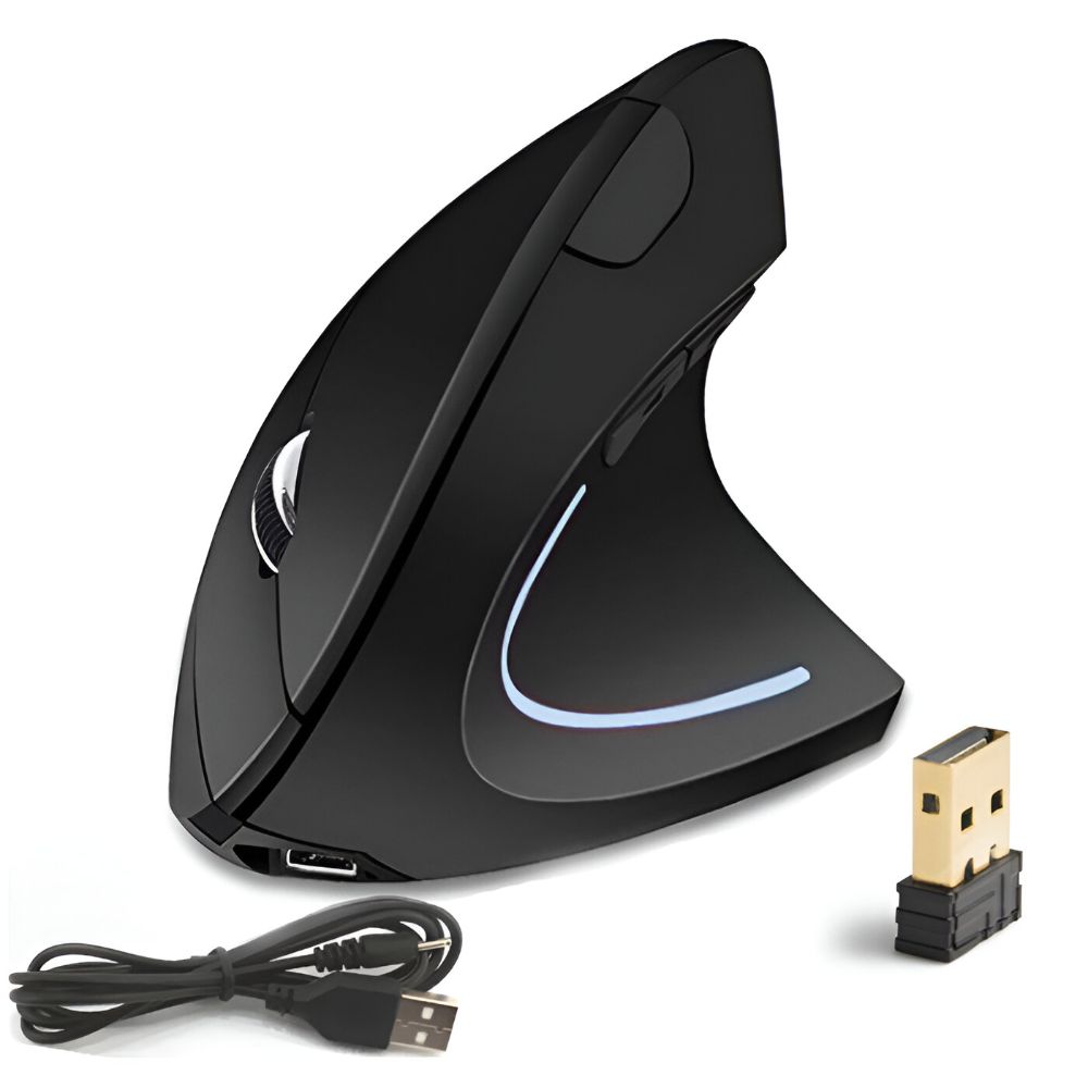 Mouse Vertical, Ergonomic, Wireless 2.4G, Profesional Optic, 800/1200 ...