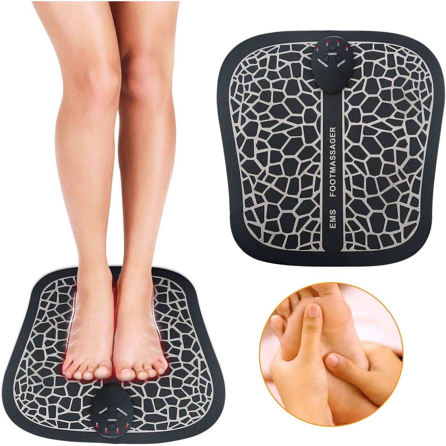Aparat masaj, EMS, Talpi/picioare, Negru - eMAG.ro