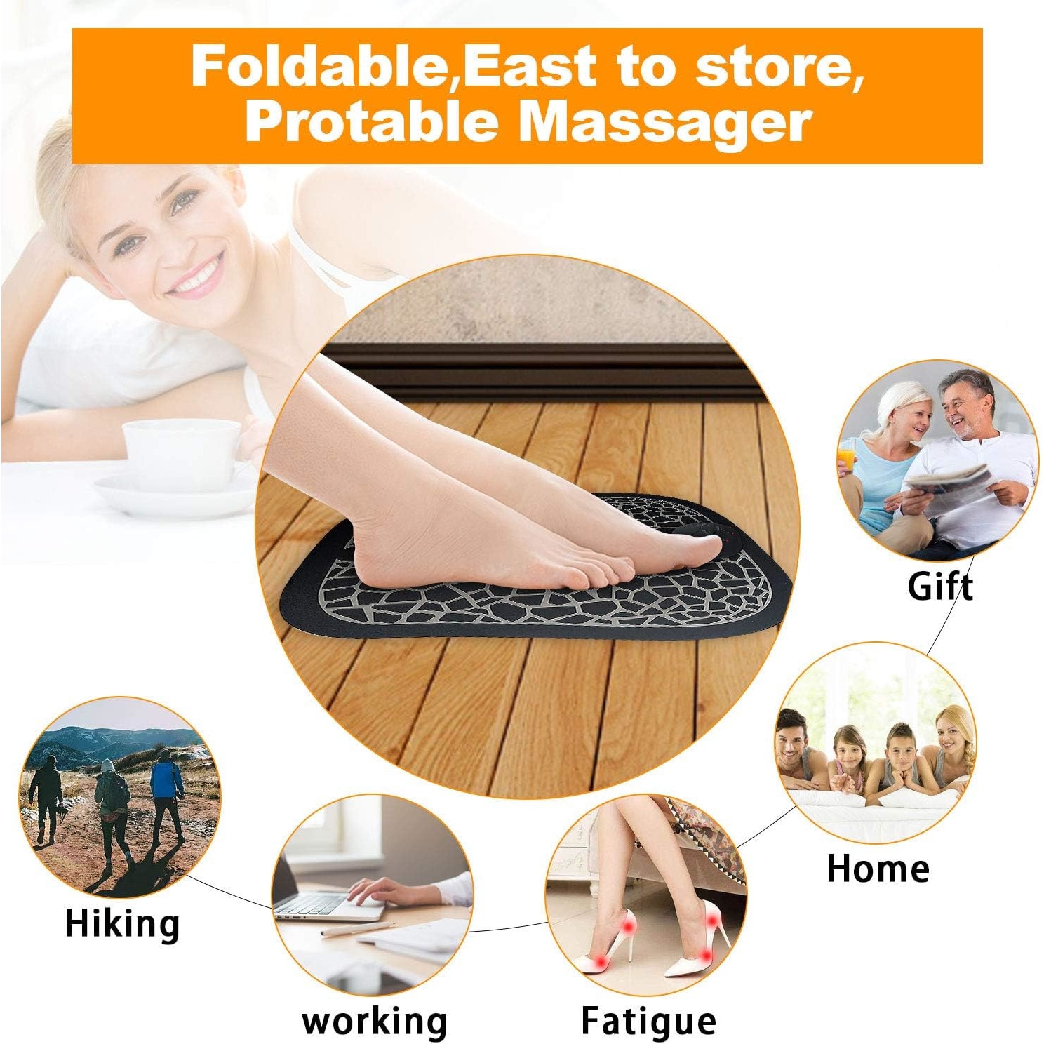 Aparat masaj, EMS, Talpi/picioare, Negru - eMAG.ro