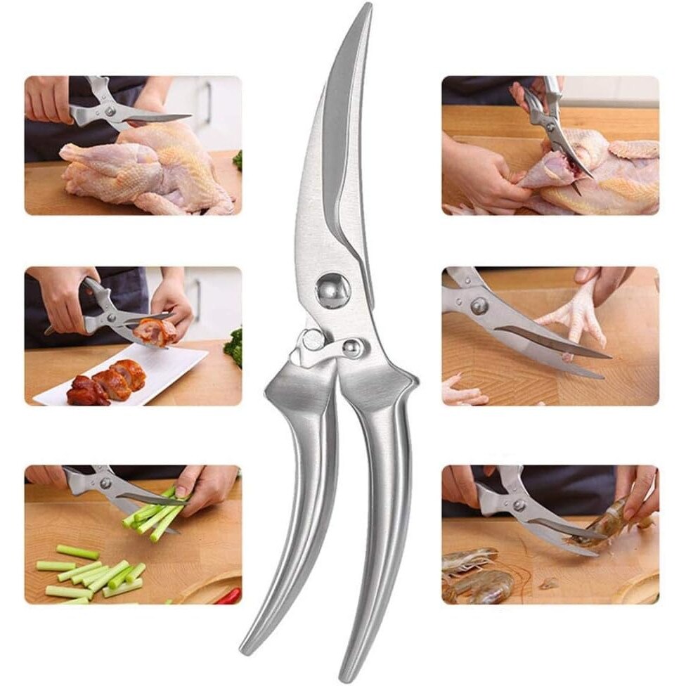 Foarfeca de bucatarie, Zola®, otel inoxidabil, 24x6x2 cm, argintiu ...