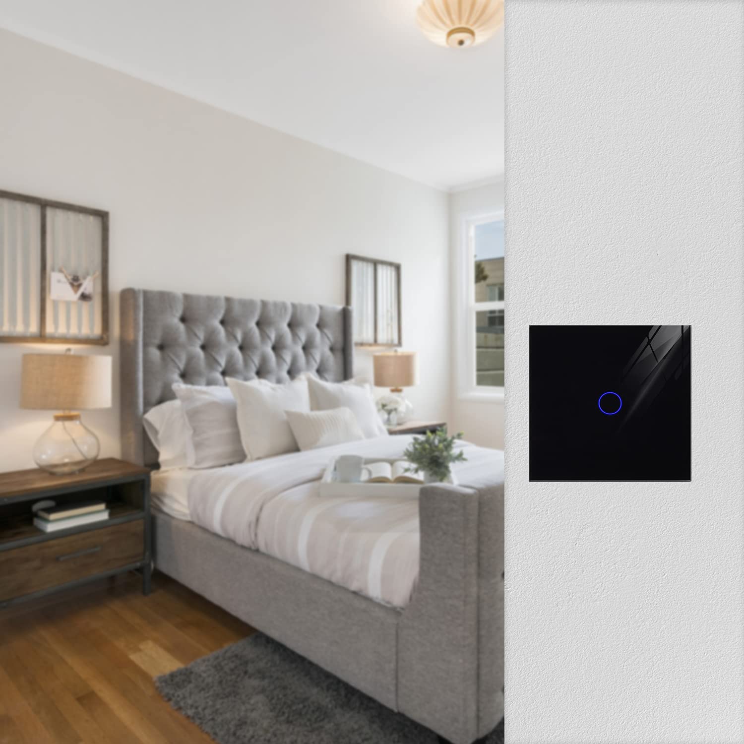 Intrerupator simplu cu touch Navaris, ecran tactil, cu indicator led ...