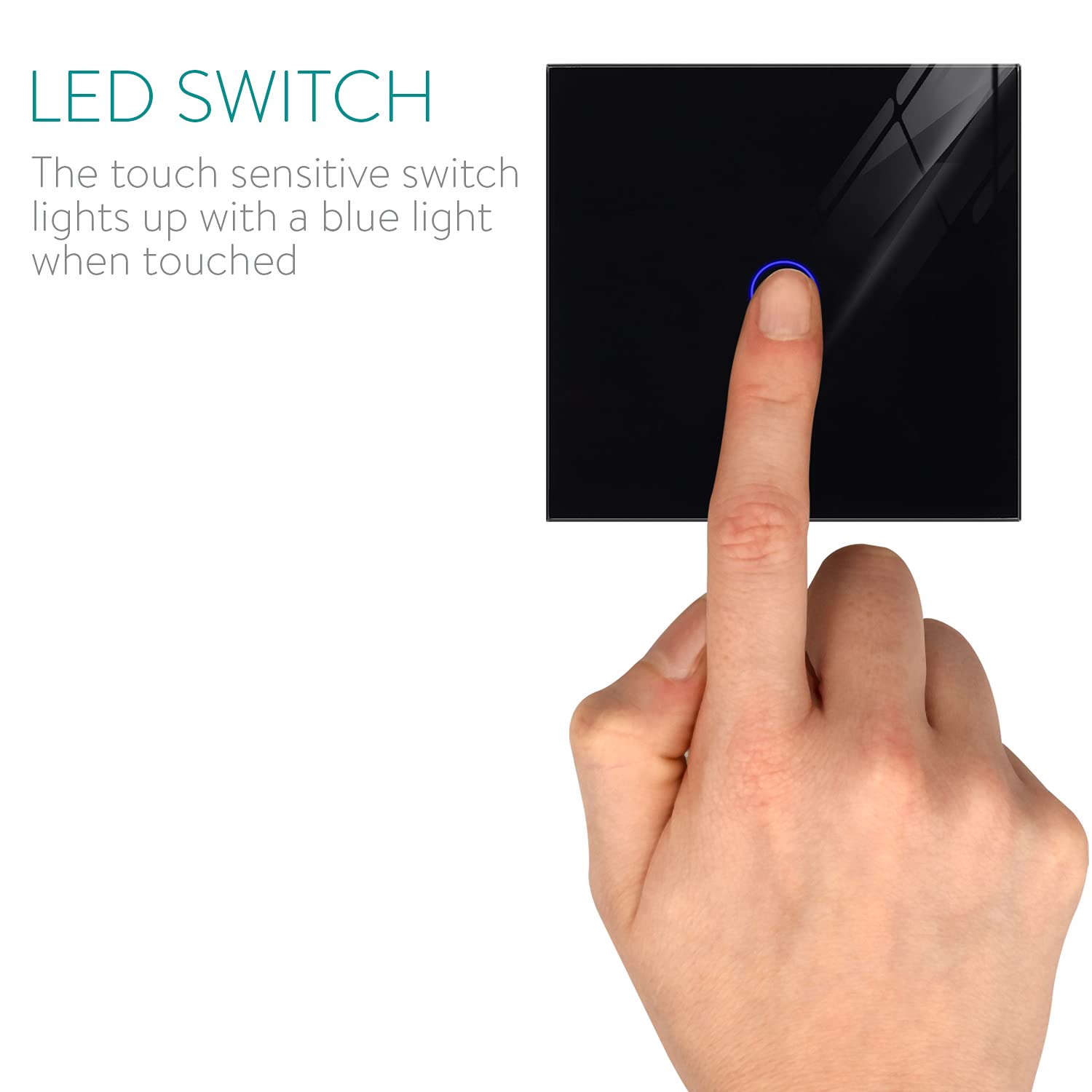 Intrerupator simplu cu touch Navaris, ecran tactil, cu indicator led ...