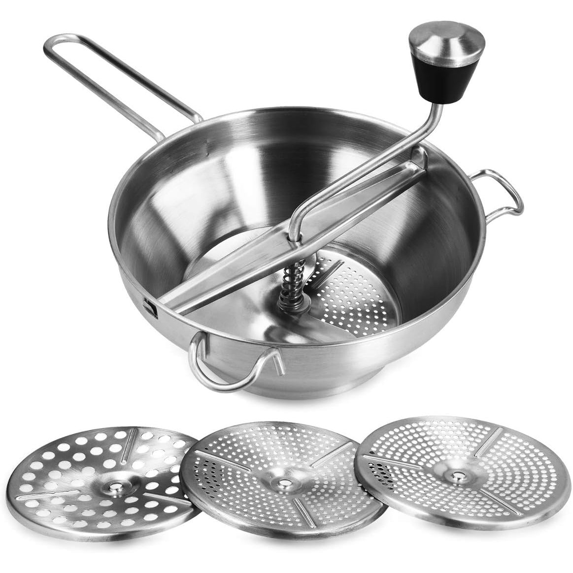 Presa pentru piure de legume si fructe, din otel inoxidabil, 19 cm, 3 ...
