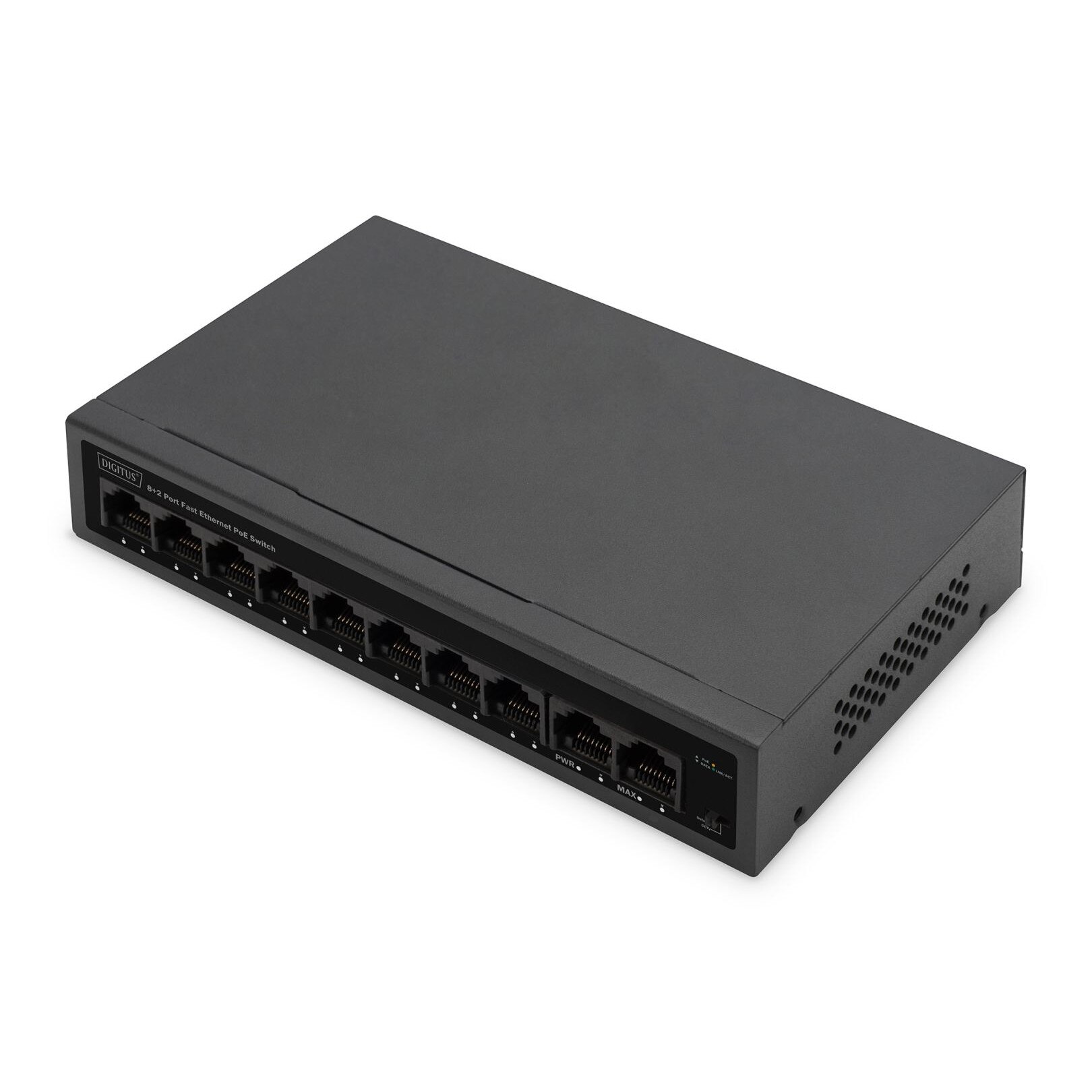 Digitus 8+2 Port FE PoE Switch Черен, Switch - eMAG.bg