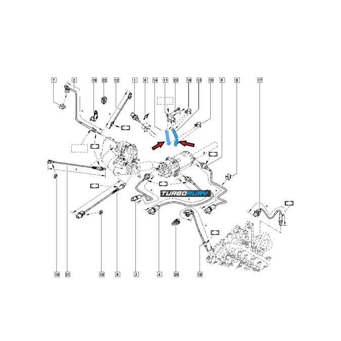 Комплект маркучи за датчик за налягане Turborury Dacia Renault Mercedes ...