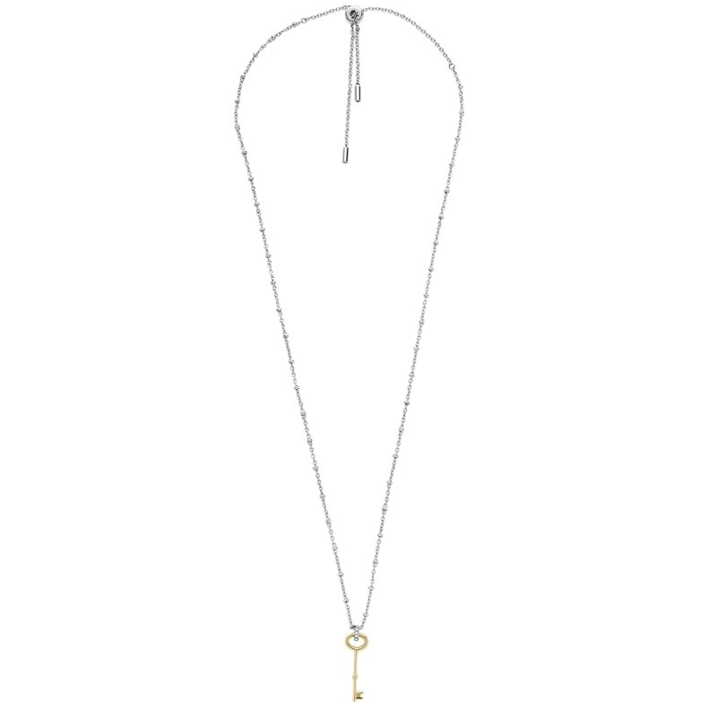 Colier Fossil Archival key slider JOF00850998, Argintiu, Auriu - eMAG.ro