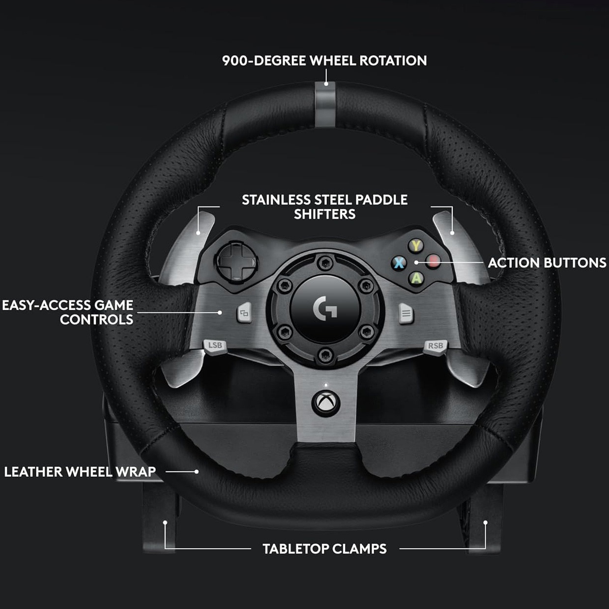 Volan Logitech G920 Driving Force Racing pentru PC, Xbox Series X/S ...
