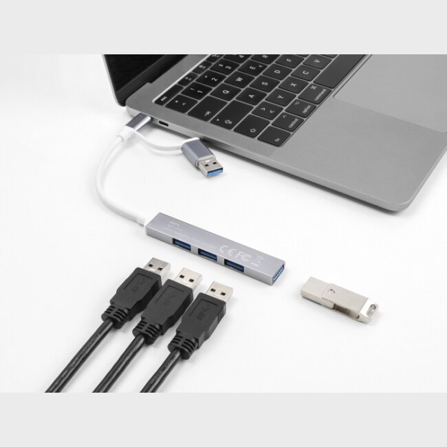 USB хъб Delock, USB-C / USB-A - 3 x USB-A 2.0 + 1 x USB-A 5 Gbps - eMAG.bg