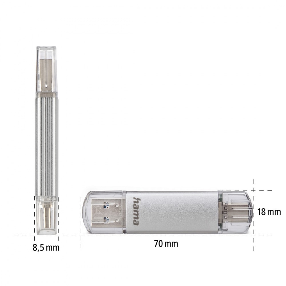 HAMA Флаш памет "C-Laeta" Тип USB-C 256 GB USB 3.1/USB 3.0, 70Mb/s ...
