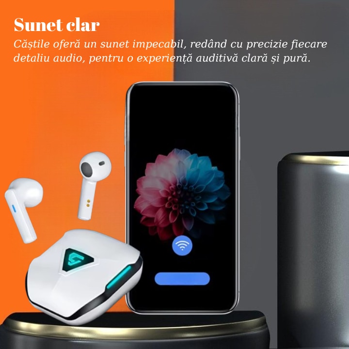 Casti wireless bluetooth Elysar CY02, audio, in ear, fara fir, sport ...