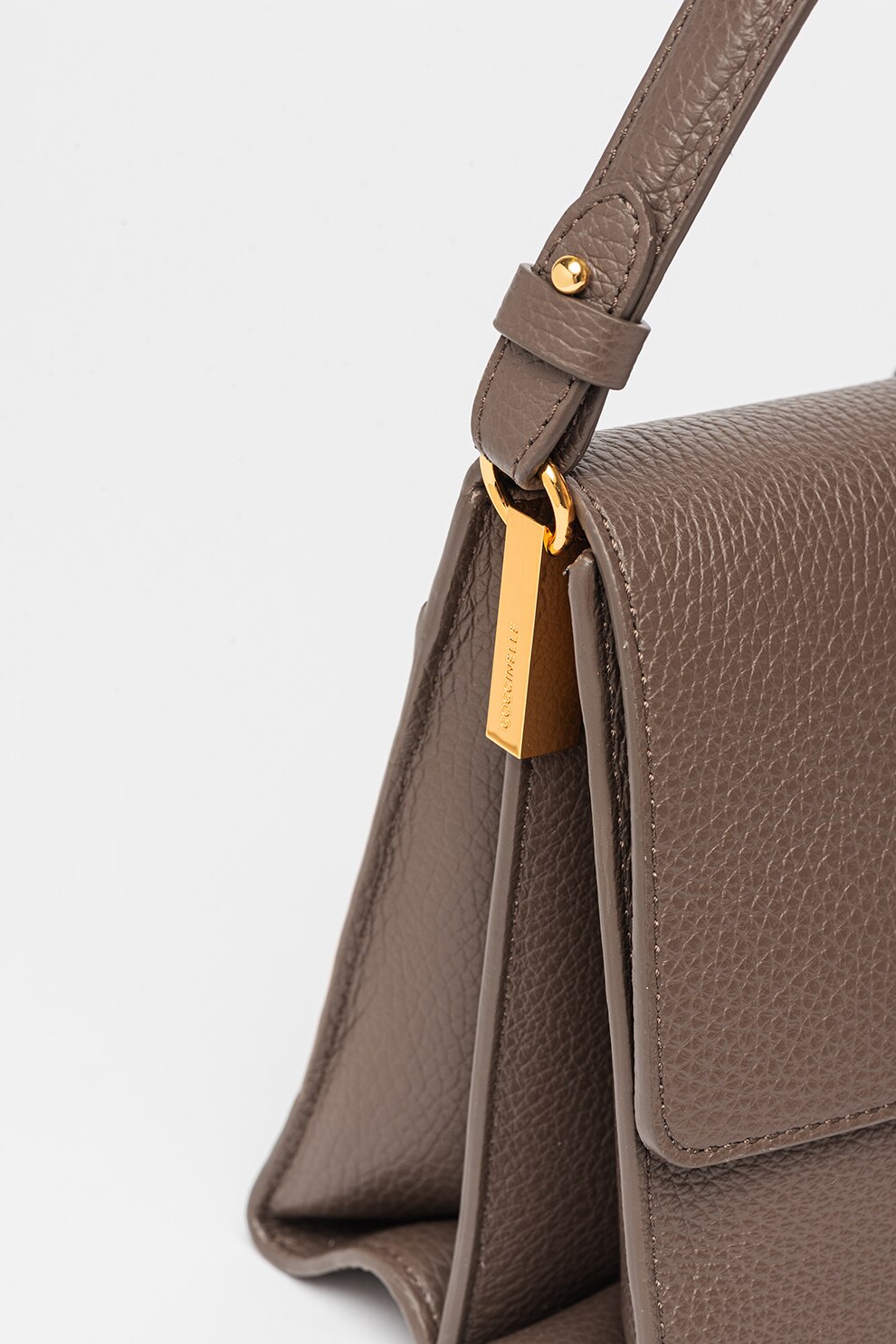 COCCINELLE, Geanta din piele cu manere Binxie, Maro fango - eMAG.ro