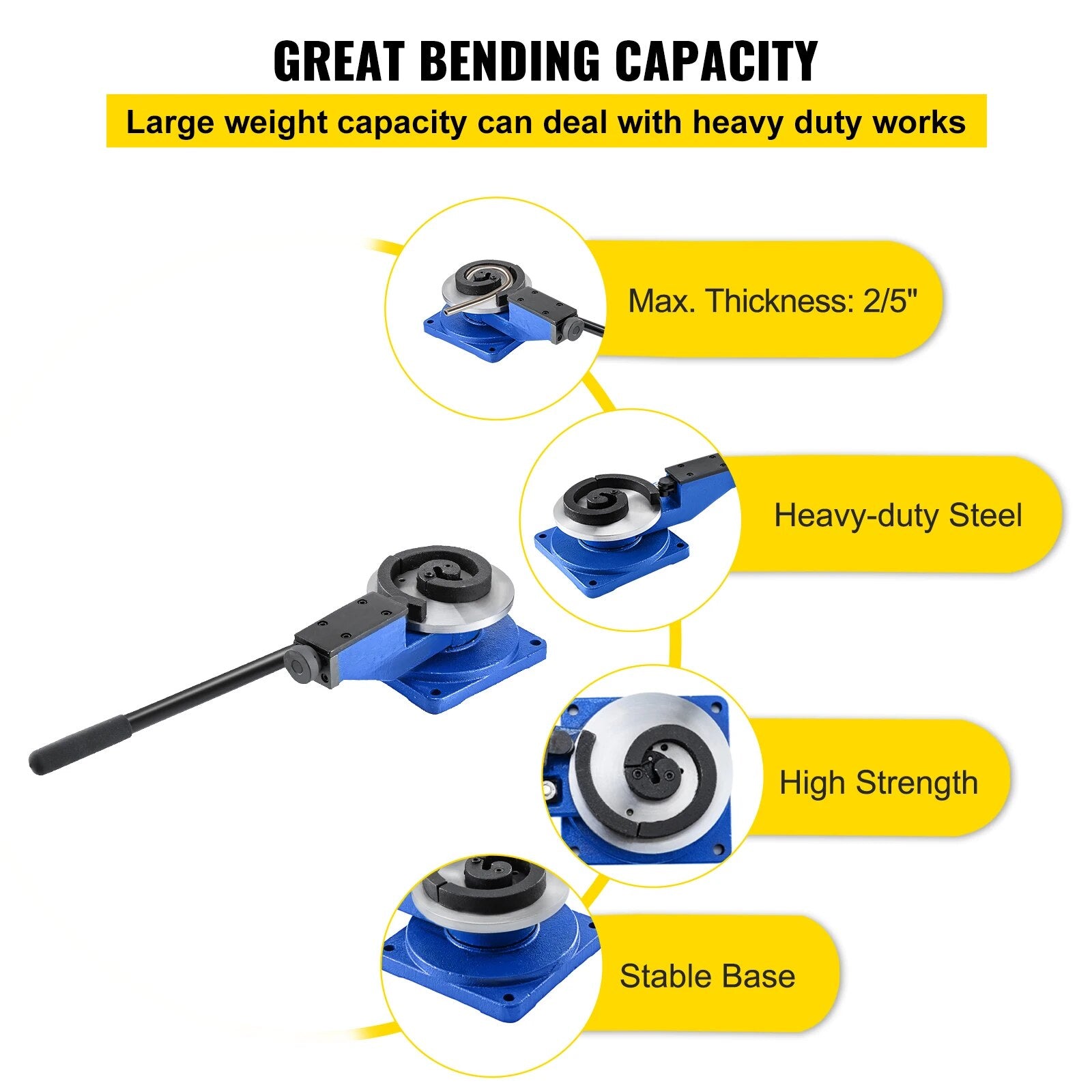 Masina de indoit, hidraulica, 3 Scroll, metal, albastru - eMAG.ro