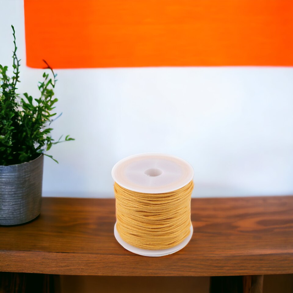 Snur din bumbac cerat, diametru 0, 8 mm, lungime 25 m, Galben - eMAG.ro