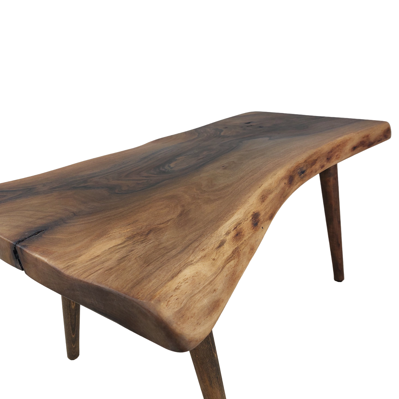 Masuta cafea blat lemn masiv din nuc, cu picioare lemn, model 820121 ...