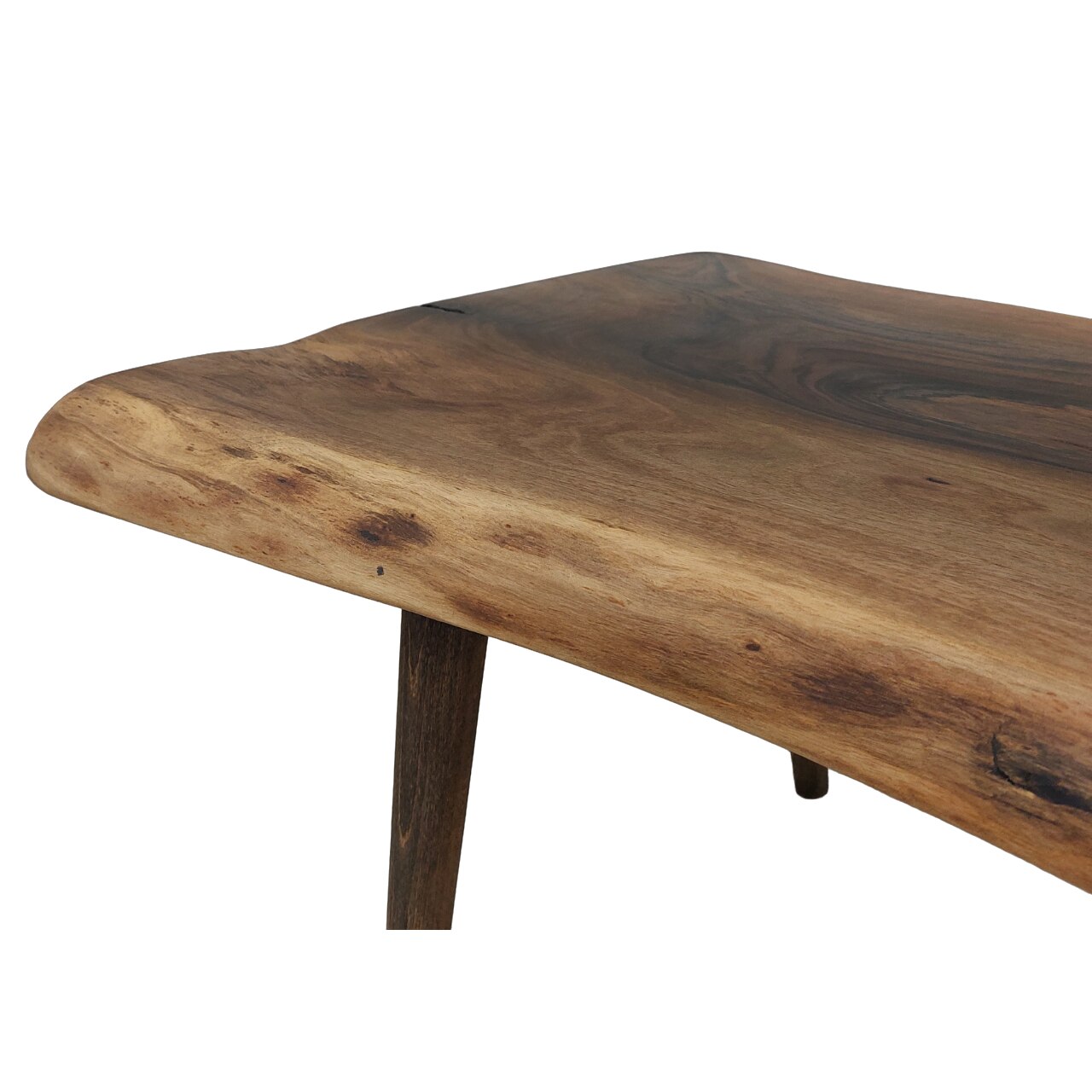 Masuta cafea blat lemn masiv din nuc, cu picioare lemn, model 820121 ...