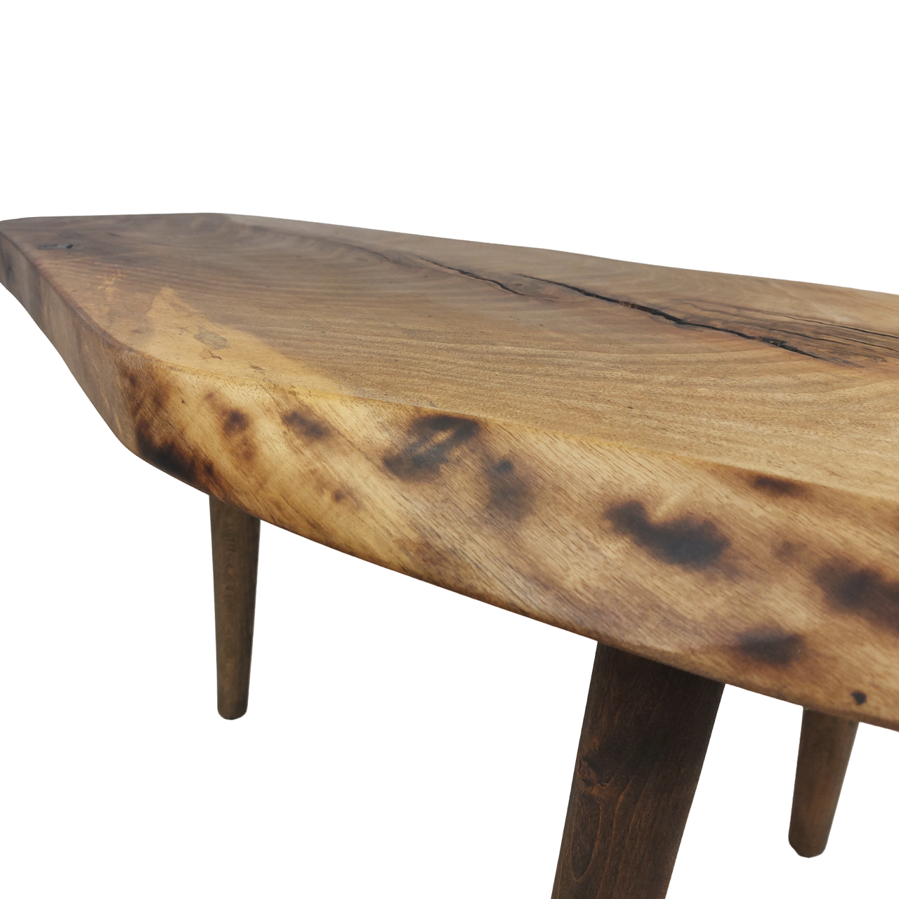 Masuta cafea blat lemn masiv din nuc, cu picioare lemn, model 820136 ...