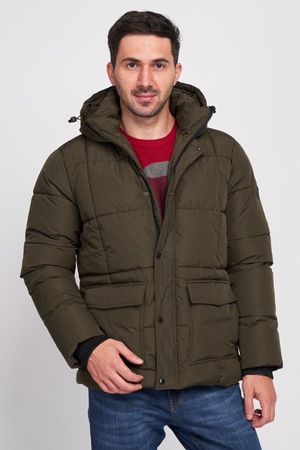 Мъжко яке, Kenvelo, с качулка и джобове, S, Зелено - eMAG.bg