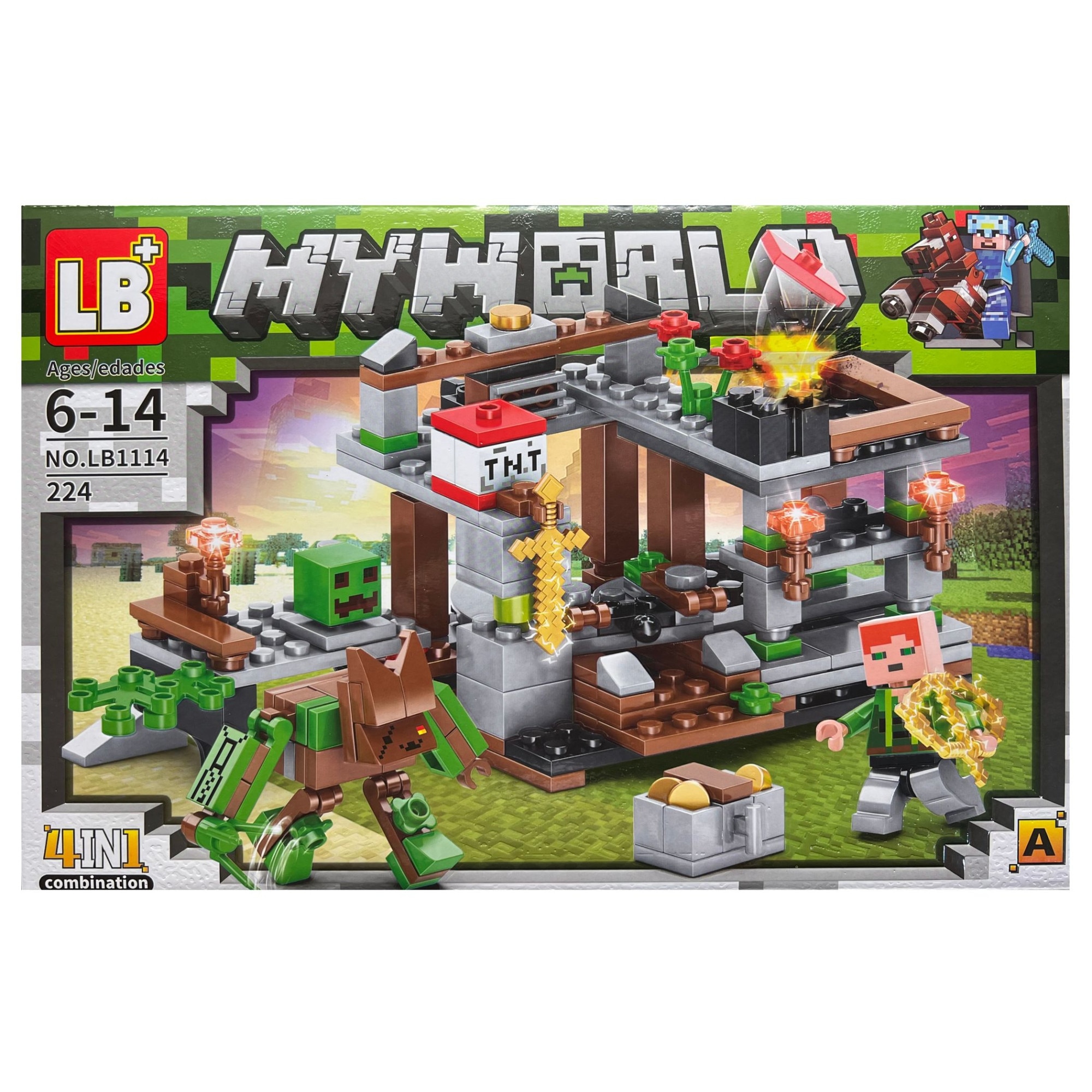 Set de constructie Minecraft LB My World 4 in 1, 224 piese - eMAG.ro